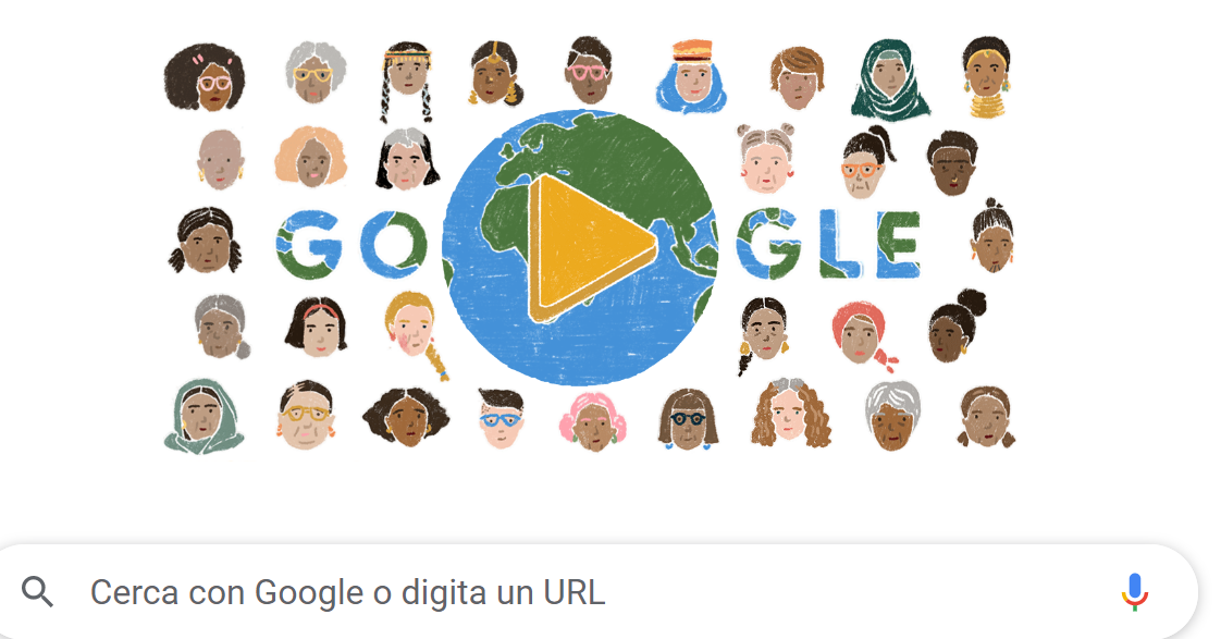Il doodle di Google per la festa delle donne dell'8 marzo 2022