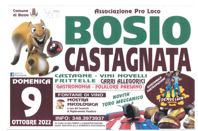 Domenica 9 ottobre la Castagnata a Bosio