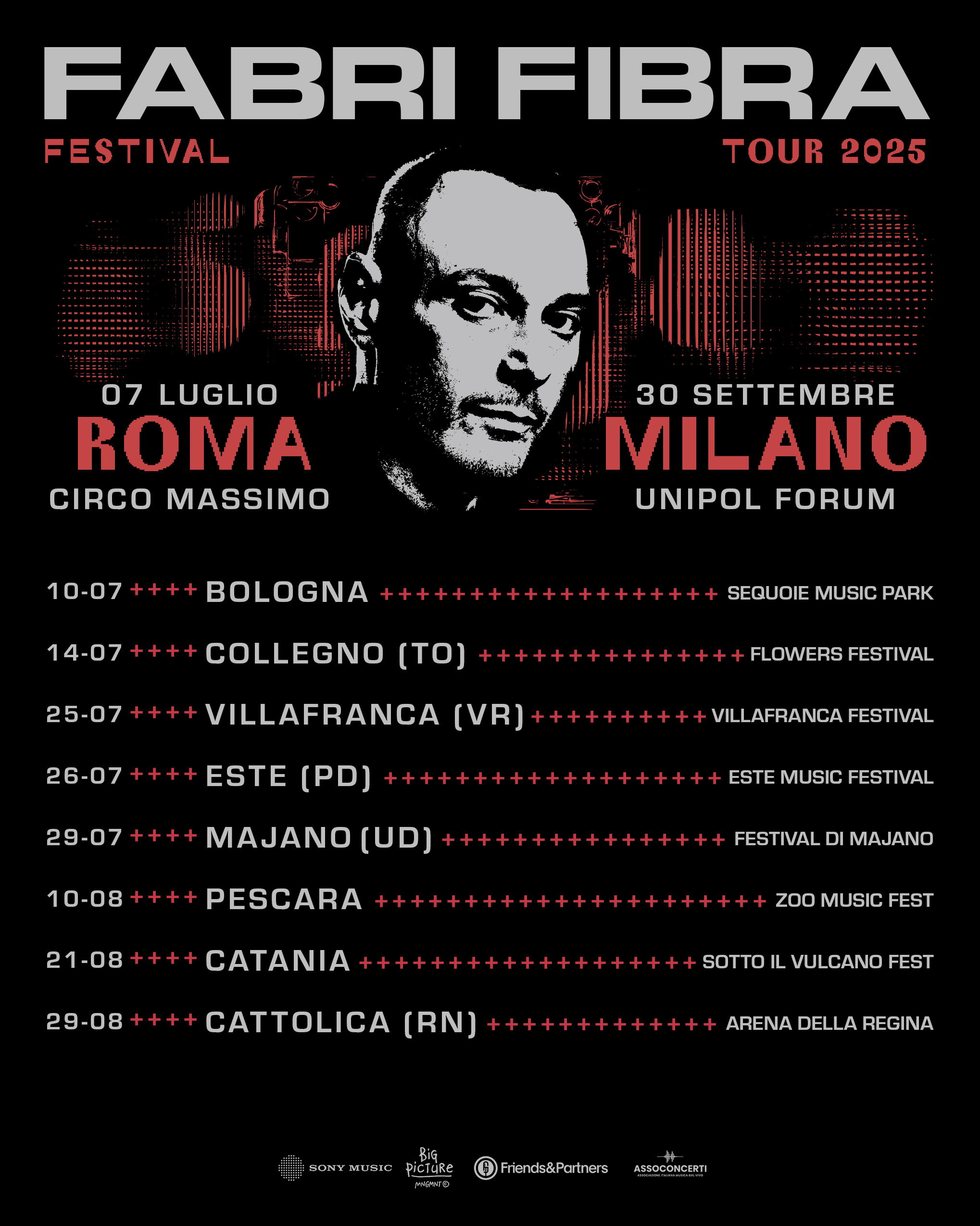 Fabri Fibra torna con in concerto con il Festival Tour 2025