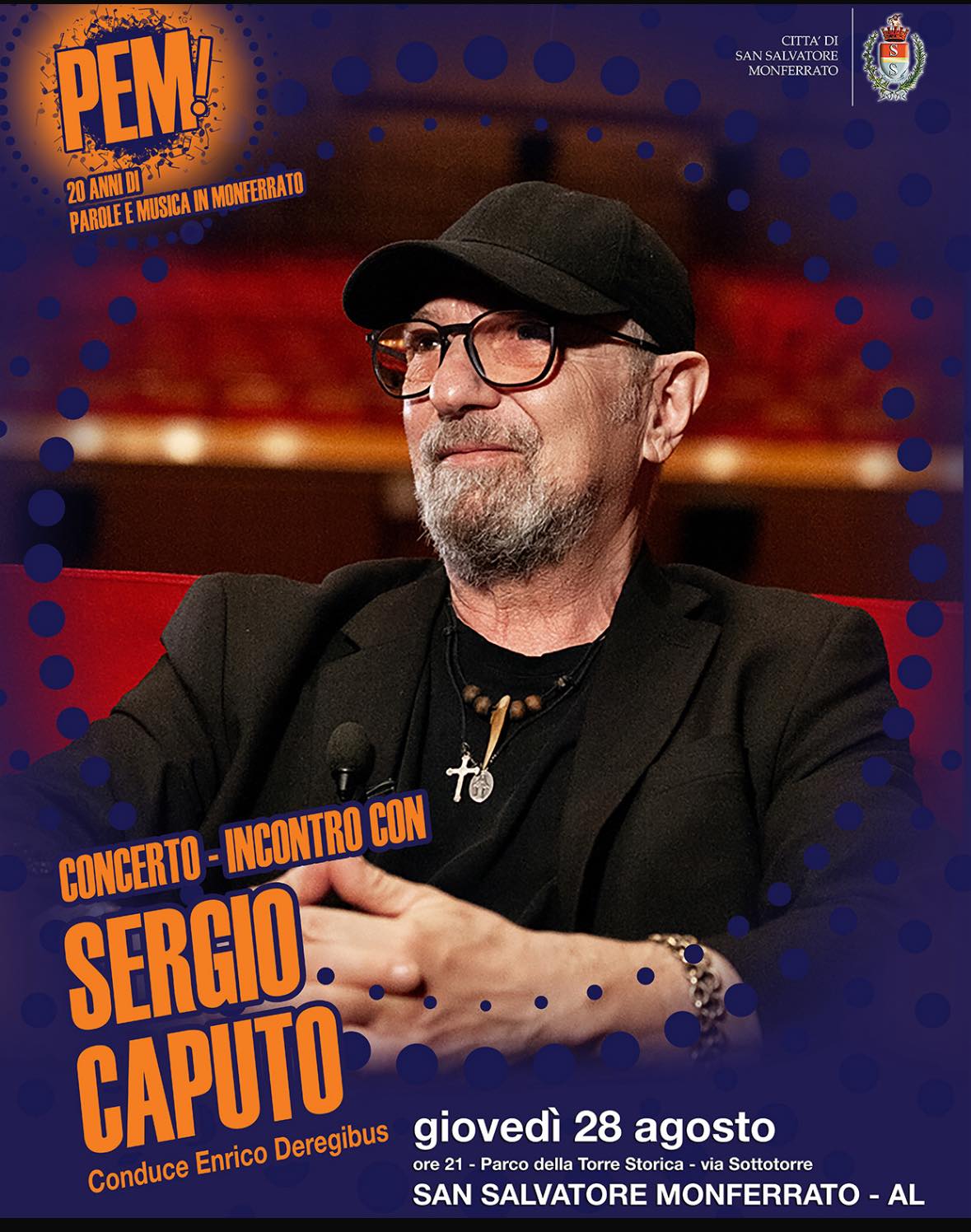 Festival PeM: 28 agosto Sergio Caputo a San Salvatore Monferrato