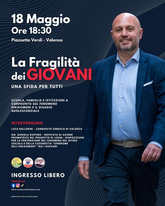 Elezioni Valenza: incontro candidato Luca Ballerini fragilità giovani