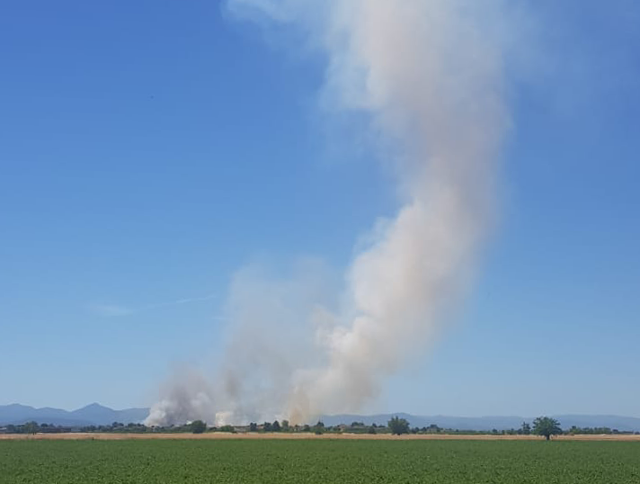 Incendio sterpaglie a Pozzolo Formigaro
